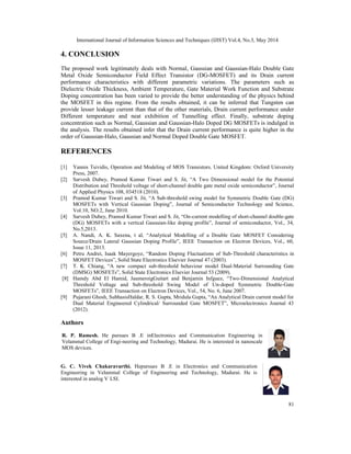 INVESTIGATIONAL INSIGHT ON GAUSSIAN AND GAUSSIAN-HALO DOPED DOUBLE GATE MOSFETS | PDF