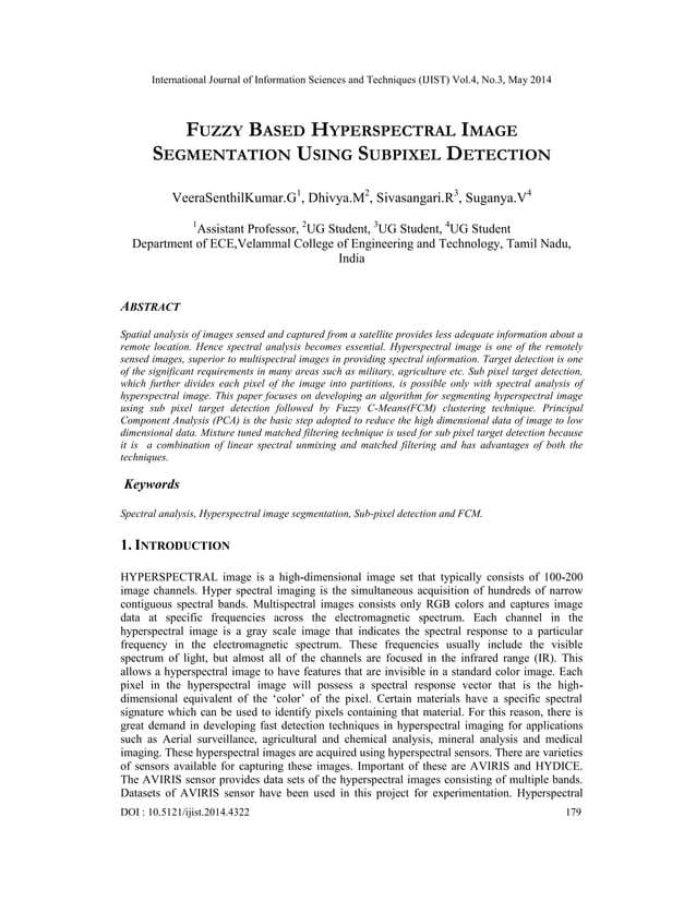 FUZZY BASED HYPERSPECTRAL IMAGE SEGMENTATION USING SUBPIXEL DETECTION