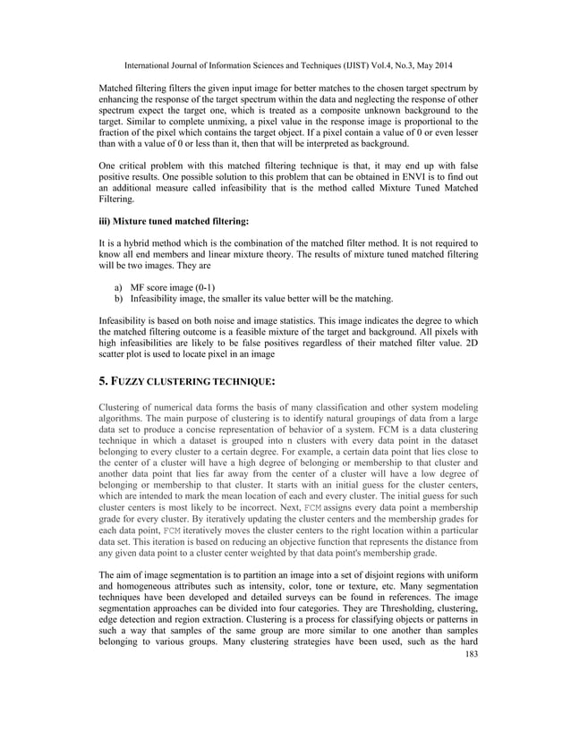 FUZZY BASED HYPERSPECTRAL IMAGE SEGMENTATION USING SUBPIXEL DETECTION | PDF