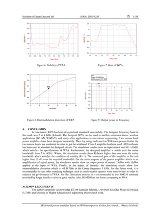 Wideband power amplifier based on Wilkinson power divider for s-band ...
