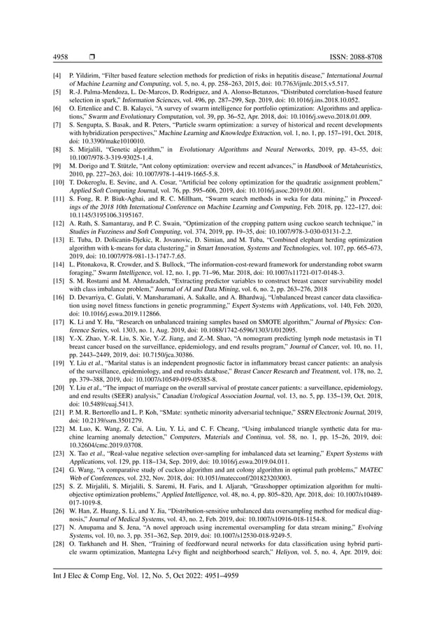 Feature selection of unbalanced breast cancer data using particle swarm optimization | PDF