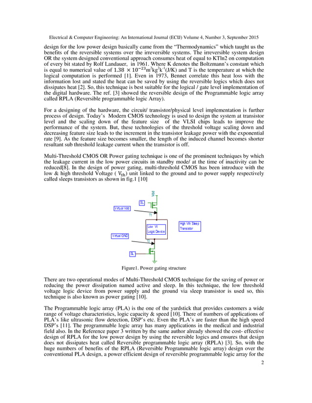 Power Gating Structure For Reversible Programmable Logic Array Pdf