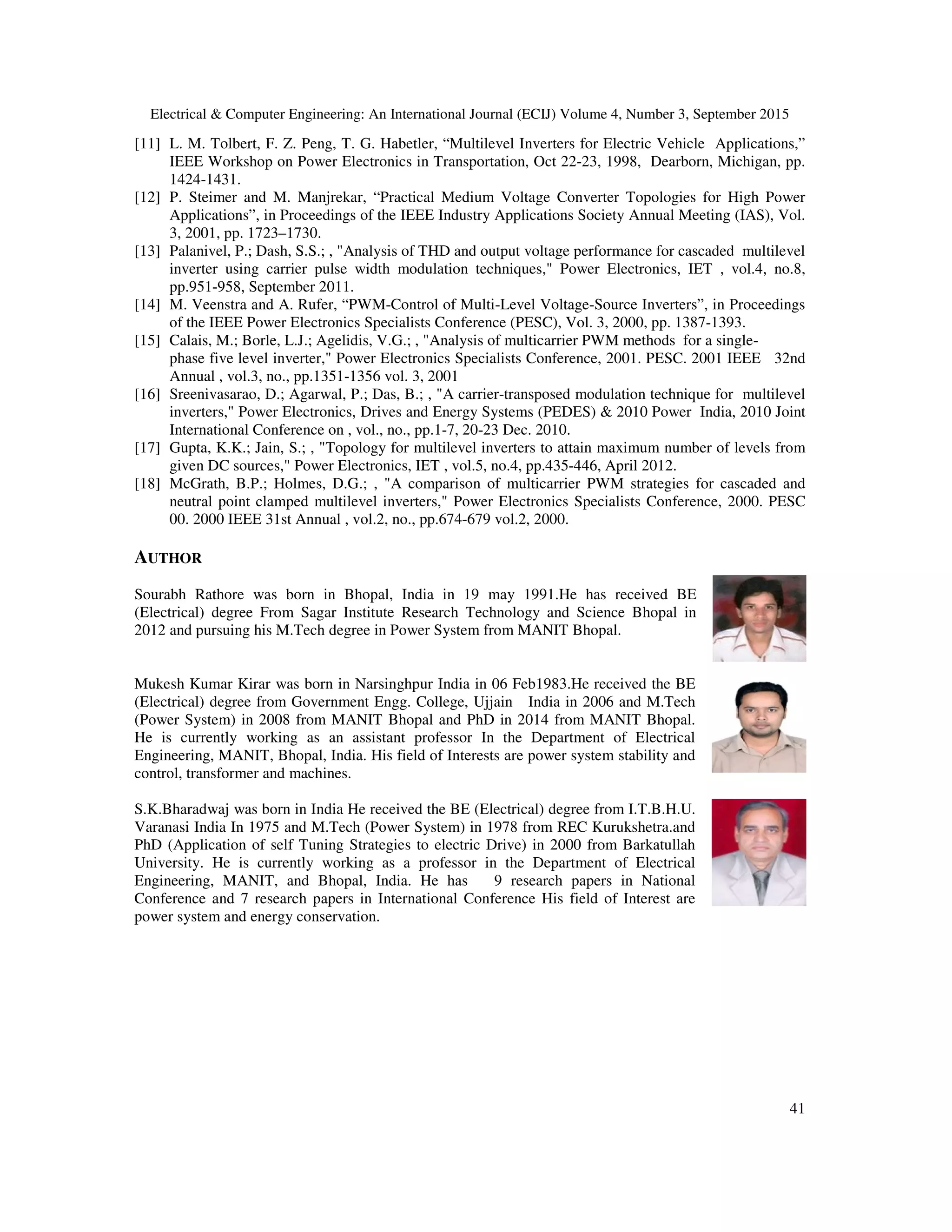 SIMULATION OF CASCADED H- BRIDGE MULTILEVEL INVERTER USING PD, POD ...