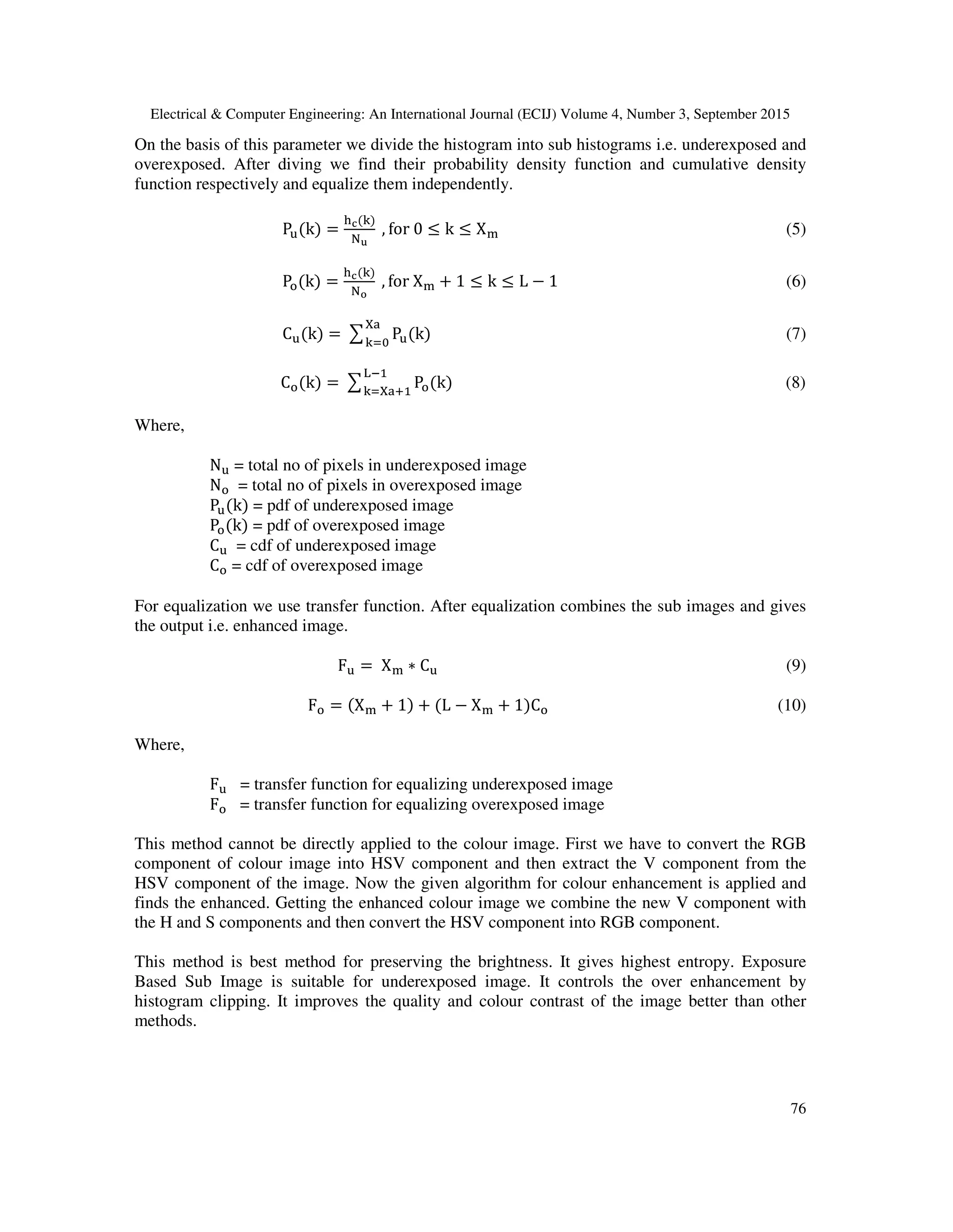 COLOUR IMAGE ENHANCEMENT BASED ON HISTOGRAM EQUALIZATION | PDF | Photo Editing Software ...
