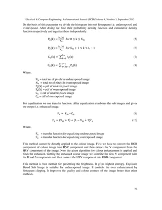 COLOUR IMAGE ENHANCEMENT BASED ON HISTOGRAM EQUALIZATION | PDF