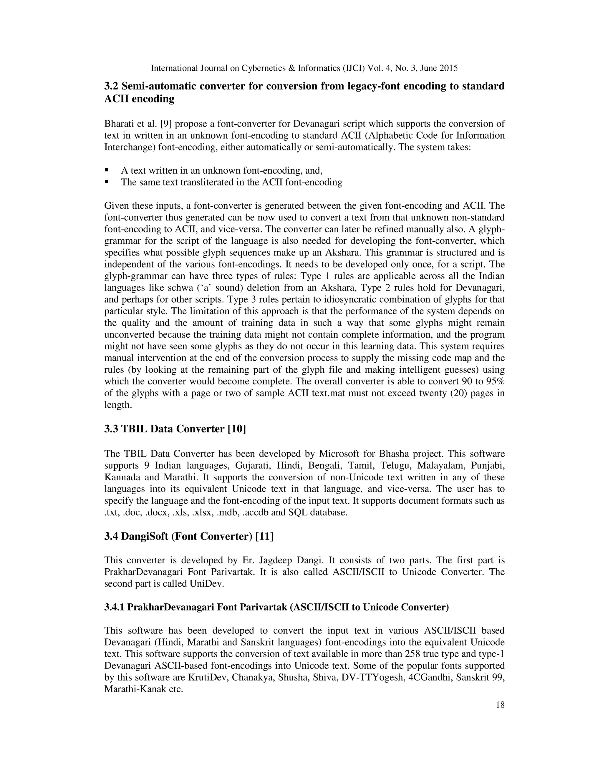 A SURVEY OF LANGUAGE-DETECTION, FONTDETECTION AND FONT-CONVERSION ...