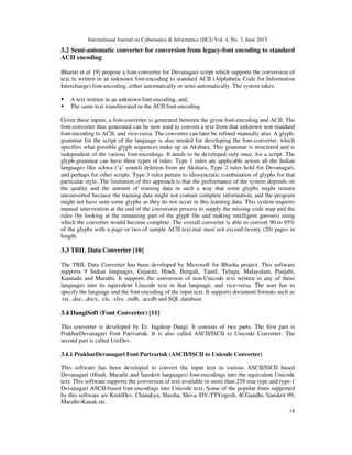 A SURVEY OF LANGUAGE-DETECTION, FONTDETECTION AND FONT-CONVERSION ...