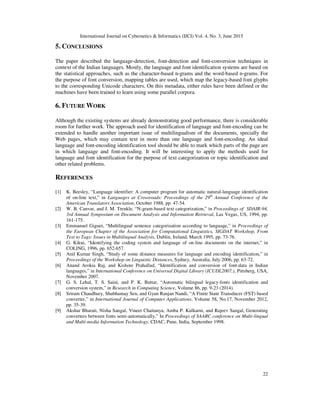 A SURVEY OF LANGUAGE-DETECTION, FONTDETECTION AND FONT-CONVERSION ...