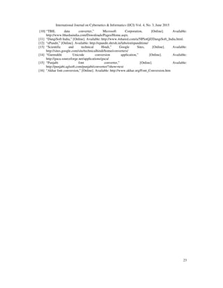 A SURVEY OF LANGUAGE-DETECTION, FONTDETECTION AND FONT-CONVERSION ...