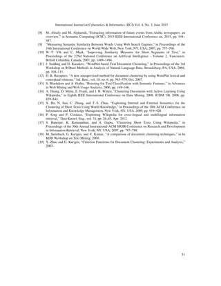 EMPLOYING THE CATEGORIES OF WIKIPEDIA IN THE TASK OF AUTOMATIC DOCUMENTS CLUSTERING | PDF