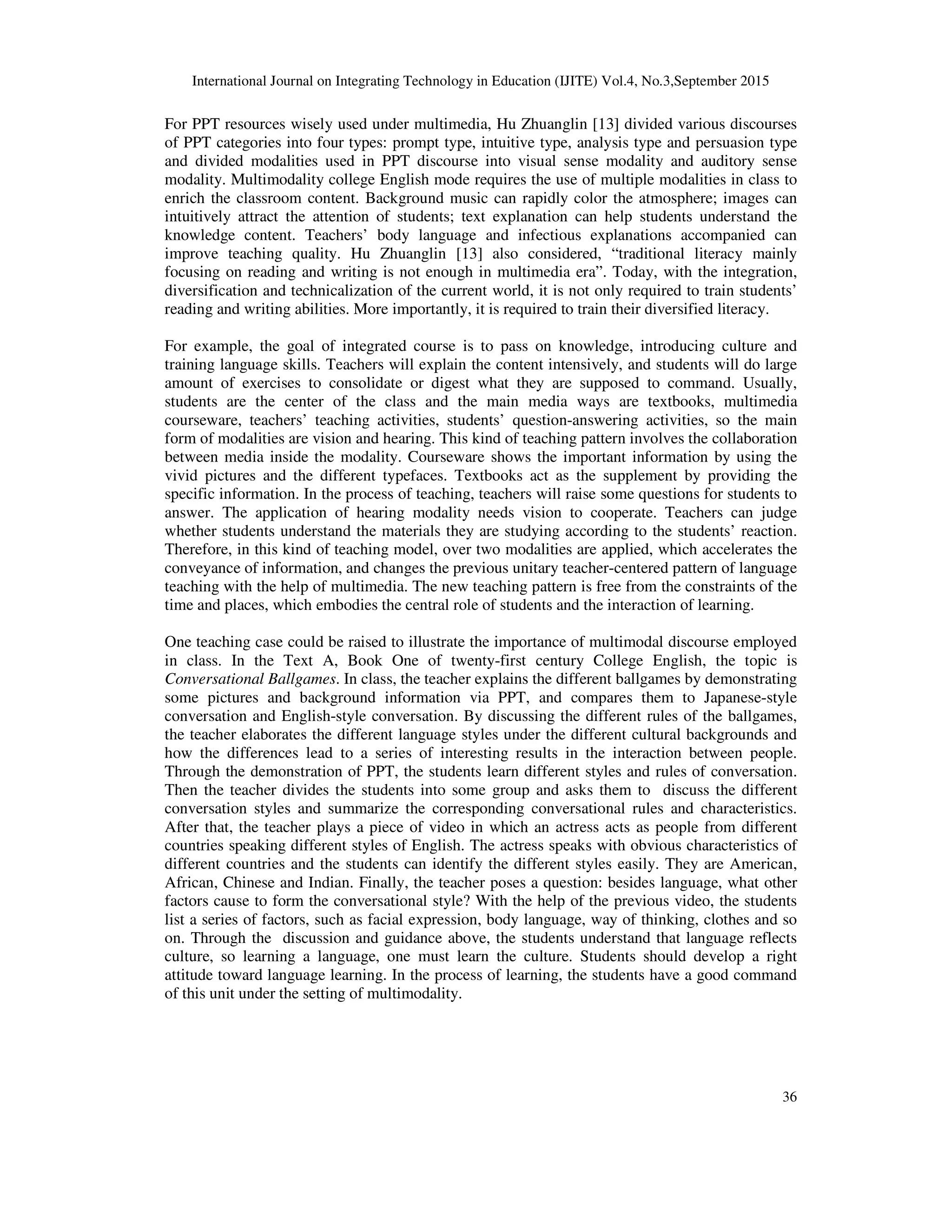 RESEARCH INTO THE NEW MODEL OF COLLEGE ENGLISH TEACHING－A MULTIMODALITY APPROACH | PDF