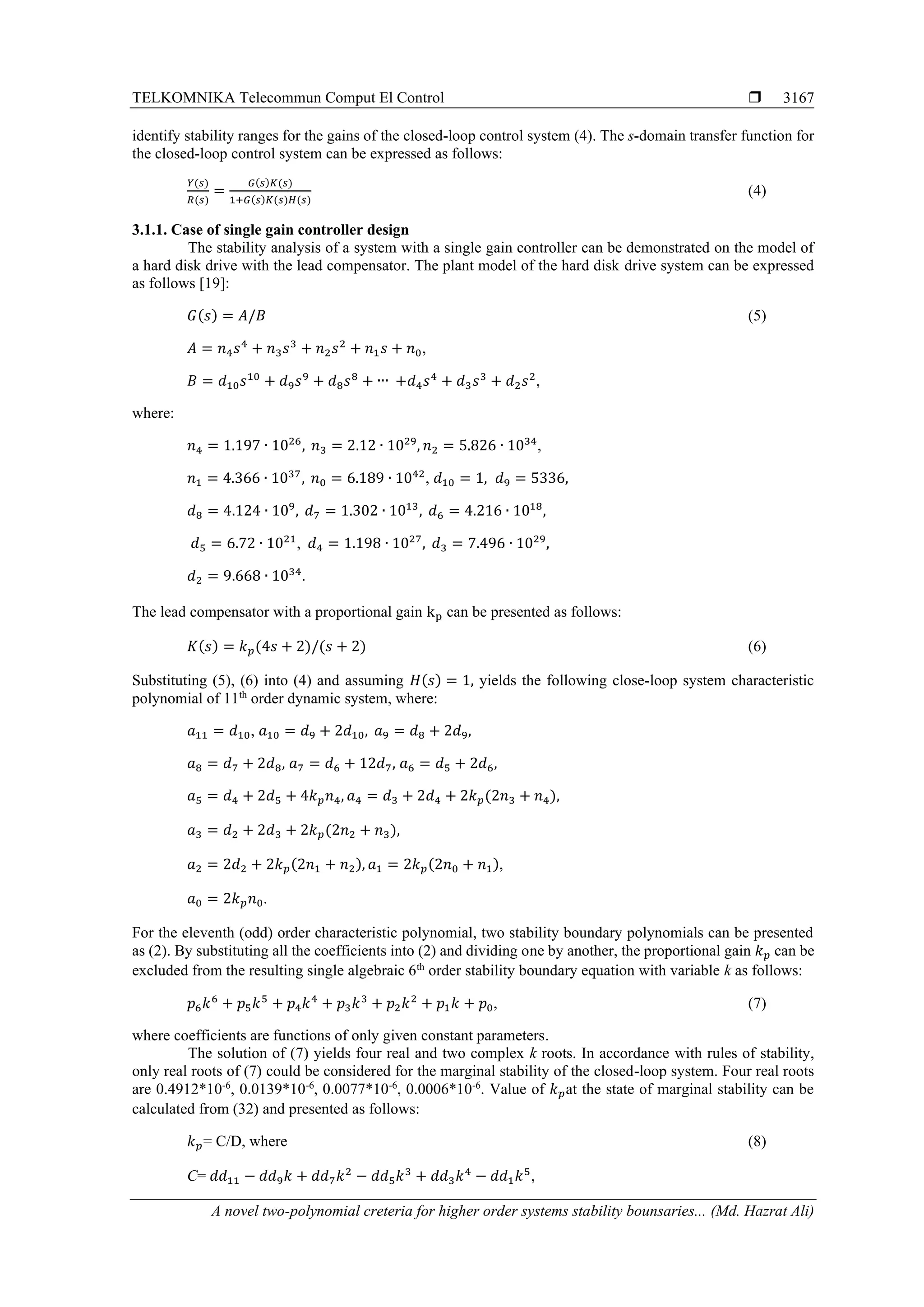 A novel two-polynomial criteria for higher-order systems stability boundaries detection and ...
