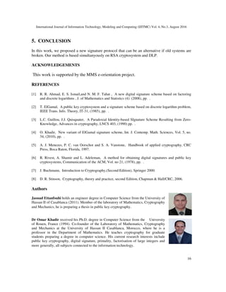 A New Signature Protocol Based on RSA and Elgamal Scheme | PDF