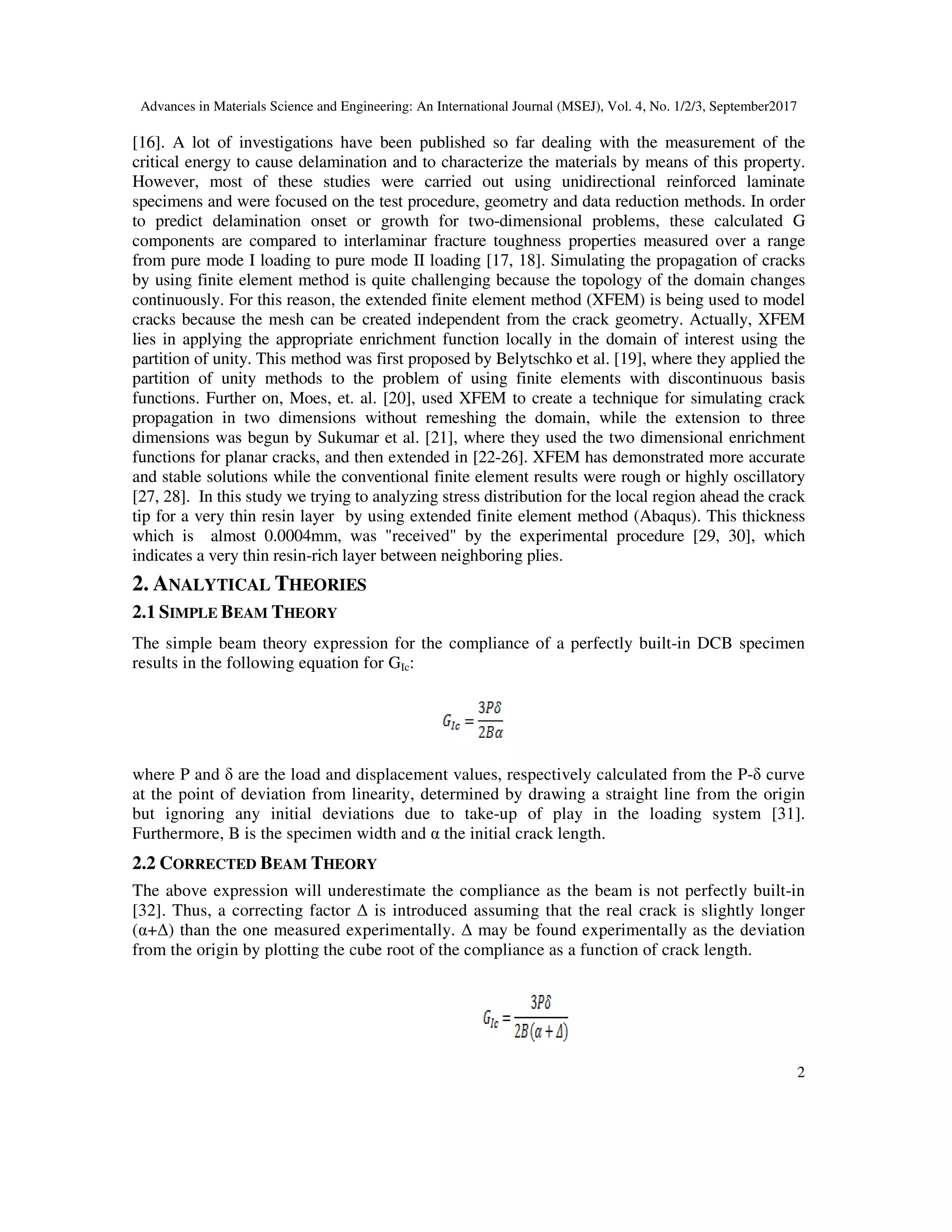 Results Of Finite Element Analysis For Interlaminar Fracture Reinforced