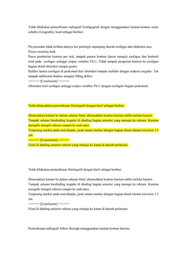 Bacaan kontras radiologi kesan dan kelainana | PDF