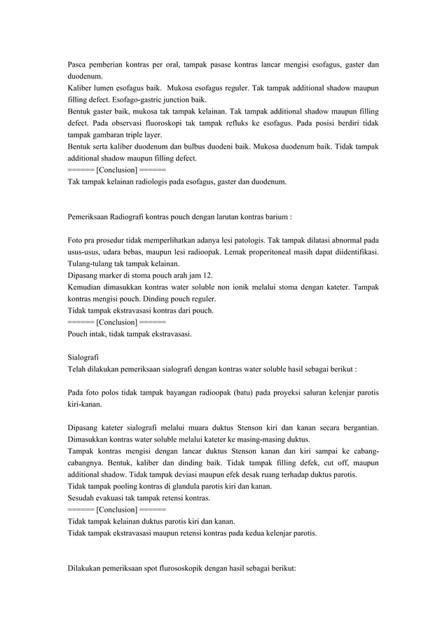 Bacaan kontras radiologi kesan dan kelainana | PDF