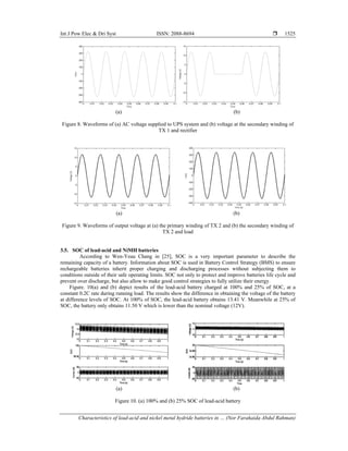 Characteristics of lead-acid and nickel metal hydride batteries in ...