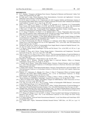 Characteristics of lead-acid and nickel metal hydride batteries in ...