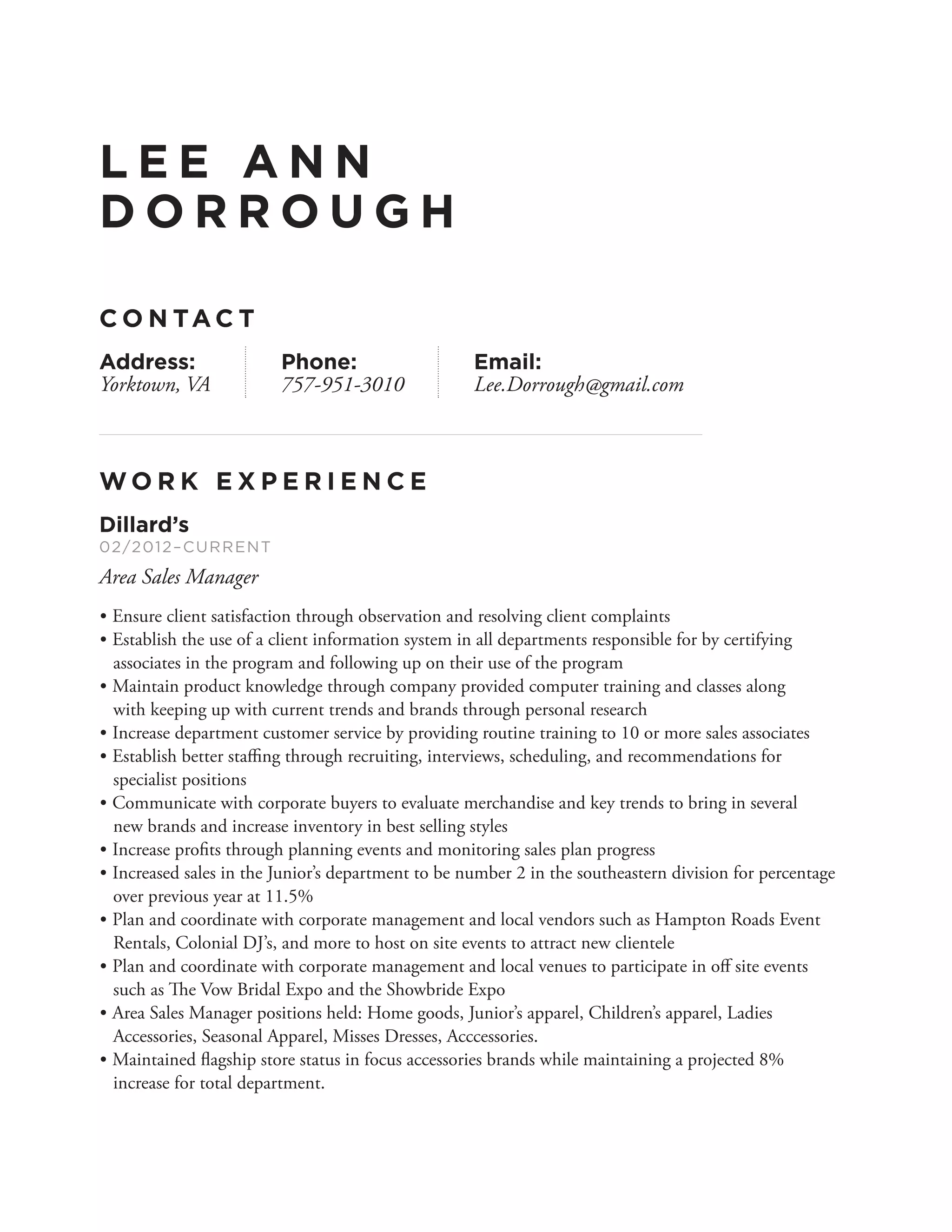 Lee Ann Resume 9216 | PDF