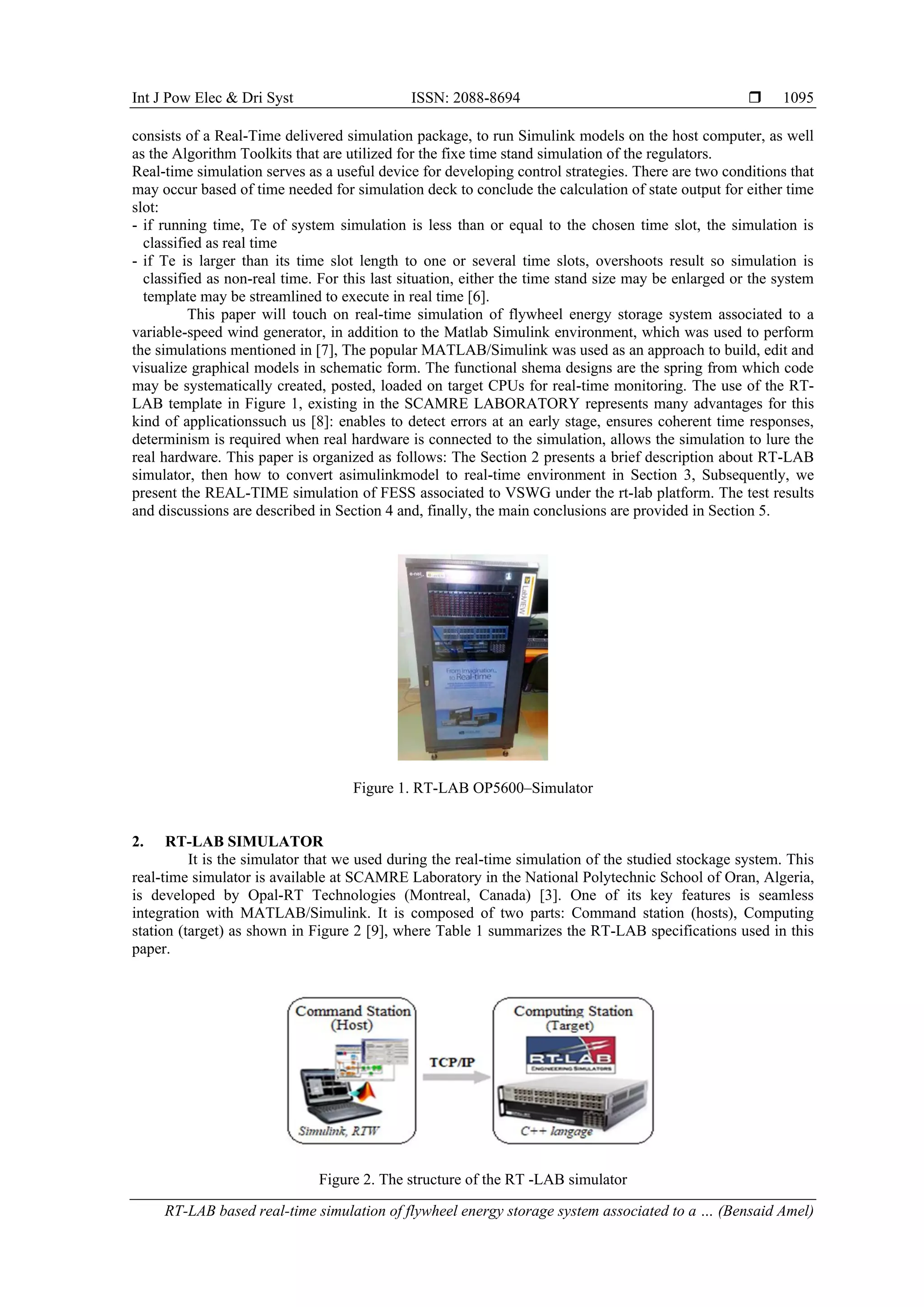 RT-lab based real-time simulation of flywheel energy storage system ...