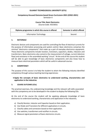 4321601 Basic Electronics syllabus.pdf