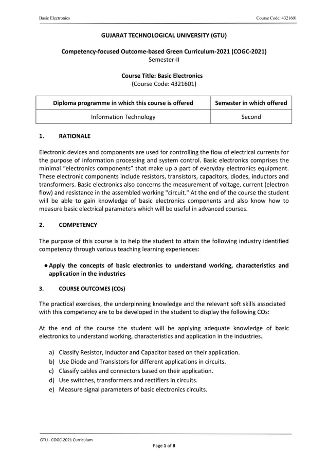 4321601 Basic Electronics syllabus.pdf