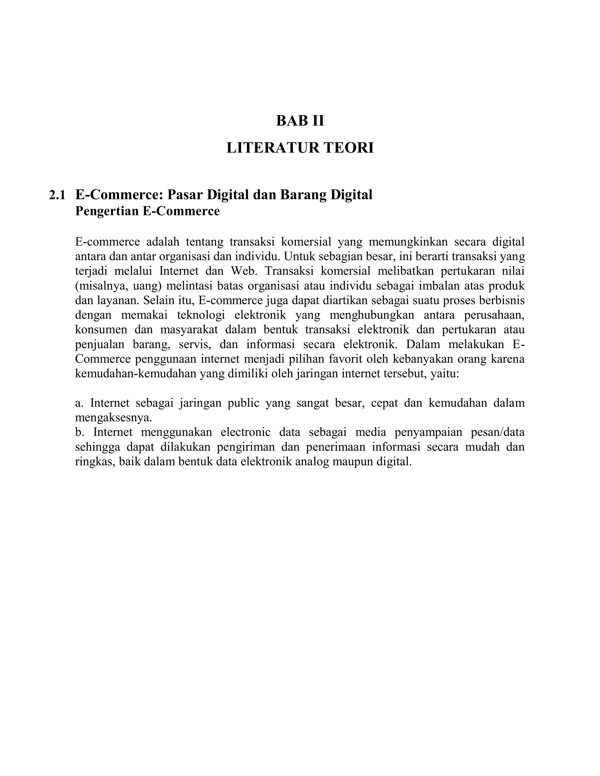 E-COMMERCE: PASAR DIGITAL DAN BARANG DIGITAL | PDF