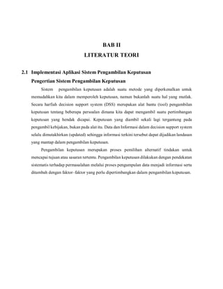 IMPLEMENTASI APLIKASI SISTEM PENGAMBILAN KEPUTUSAN | PDF