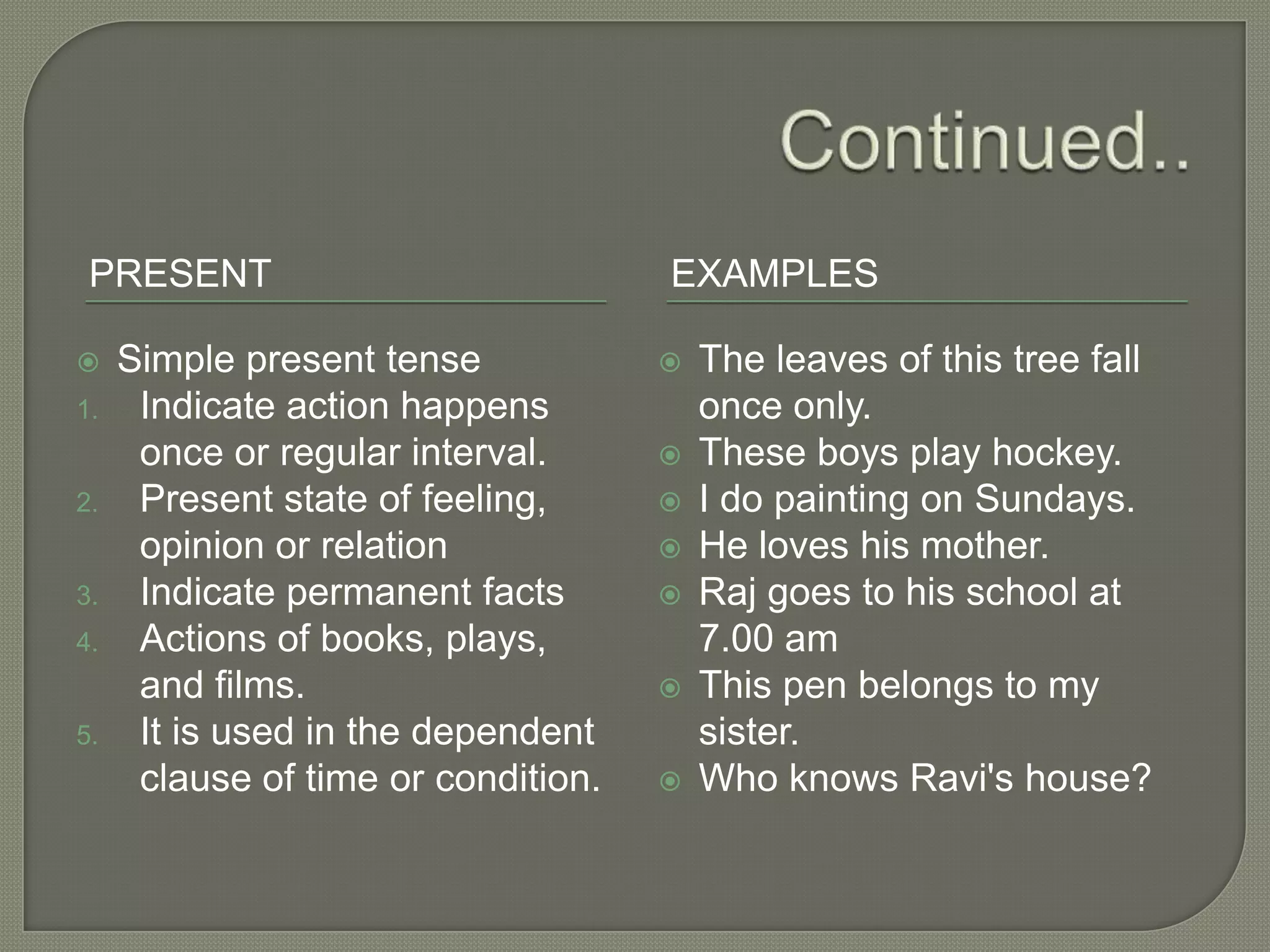 English ppt on tenses | PPTX