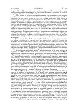 Weighted nearest neighbors and radius oversampling for imbalanced data classification | PDF