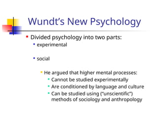 Foundation of psychology, history of Wilhelm Wundt | PPT