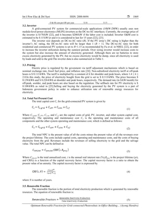 Optimum Renewable Fraction for Grid-connected Photovoltaic in Office ...