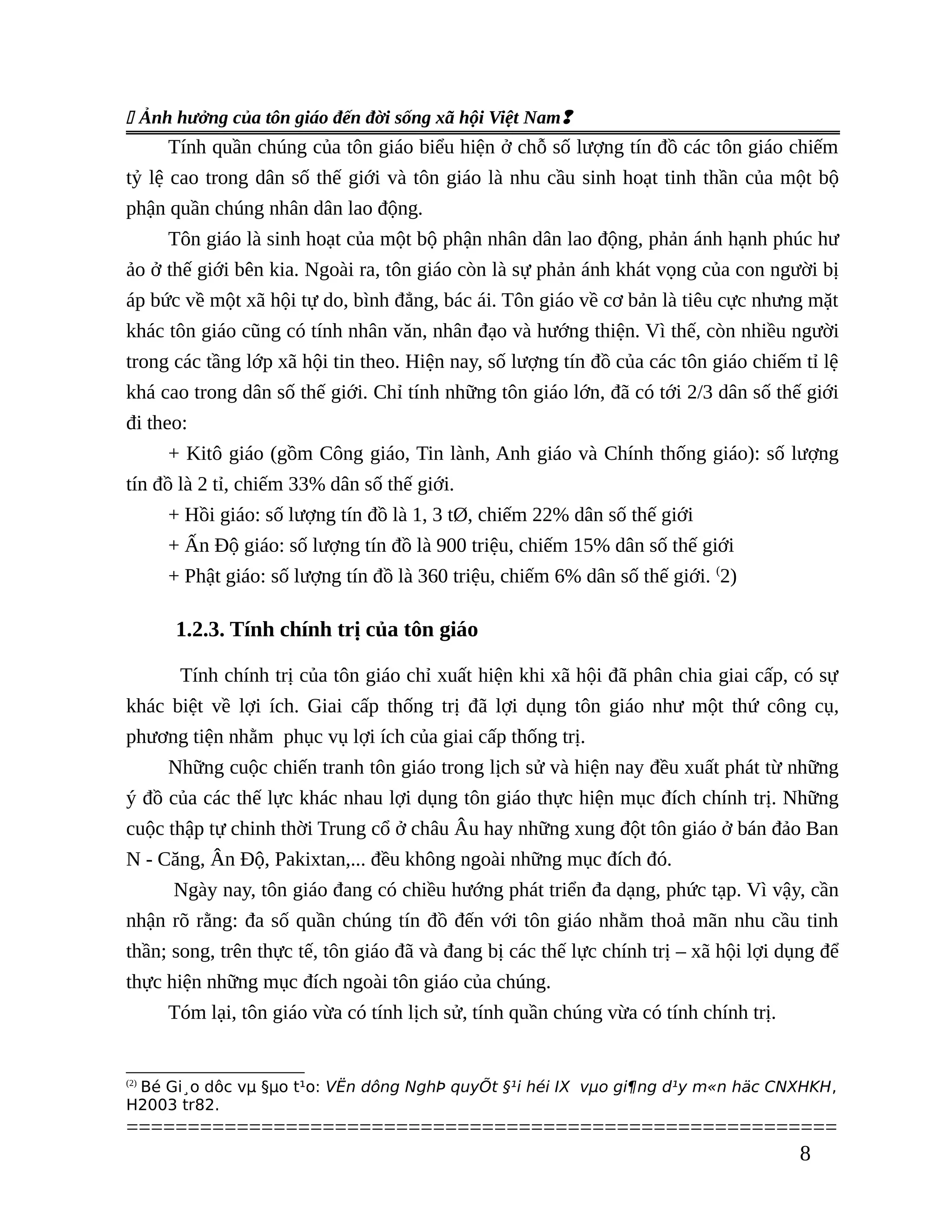 TIỂU LUẬN ẢNH HƯỞNG CỦA TÔN GIÁO ĐẾN ĐỜI SỐNG XÃ HỘI VIỆT NAM | PDF