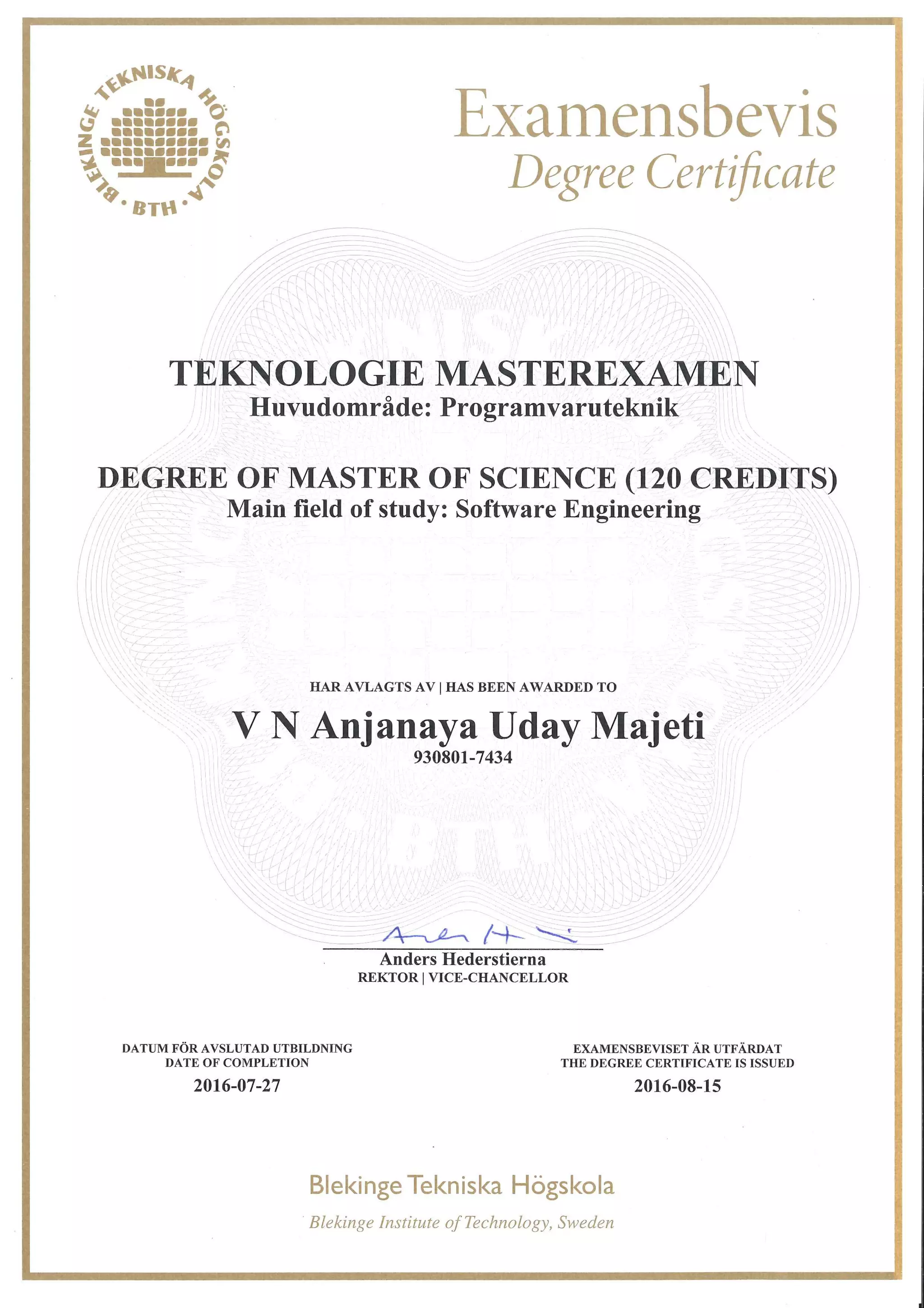 Degree certificate | PDF