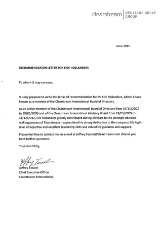 recommendation Jeff Tessler-Clearstream | PDF