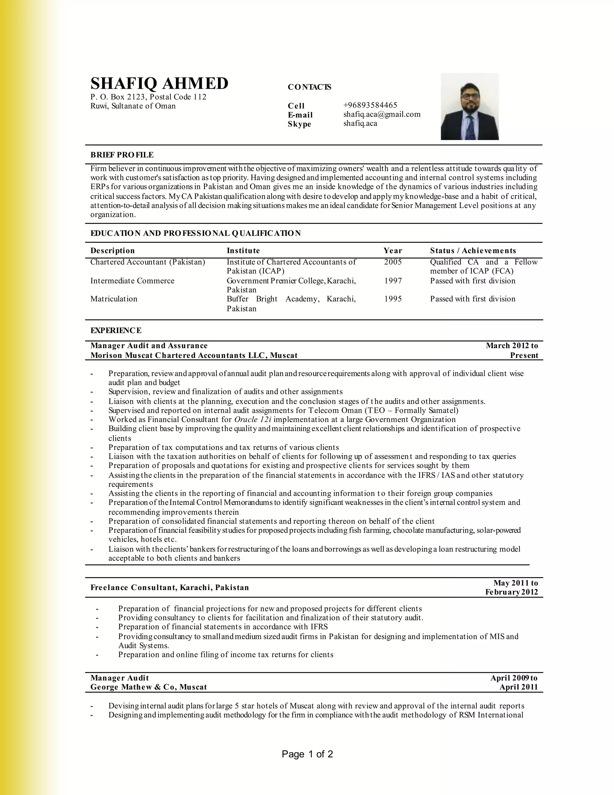 Shafiq Ahmed - Resume | PDF