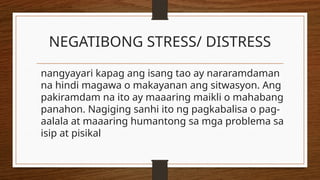 Stress Management-Overcoming stress, types of stress | PPTX