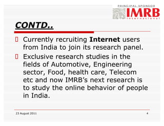 43398623 imrb-research- | PPT