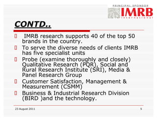 43398623 imrb-research- | PPT