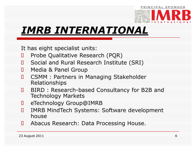43398623 imrb-research- | PPT