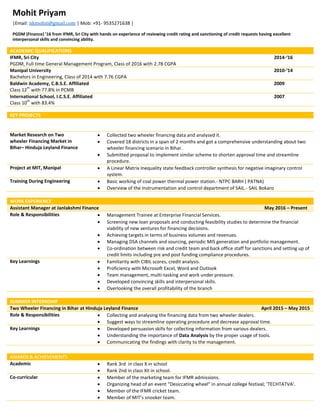 Mohit Priyam_CV | PDF