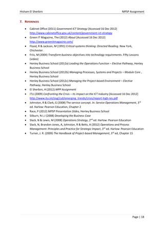 Hisham El Sherbini MPSP Assignment v2.0 (For Pub) | PDF | Business Operations | Business