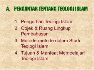 pokok pembahasan dalam teologi islam dan aliran | PPT