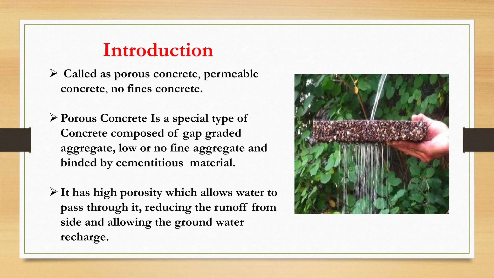 Porous Concrete uses and occurrences and | PPTX