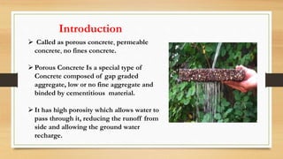 Porous Concrete uses and occurrences and | PPTX