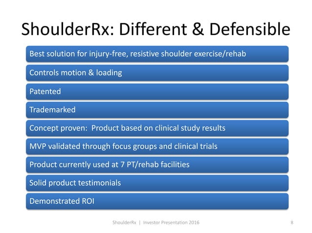 ShoulderRx Investor Deck | PDF | Physical Therapy | Wellness