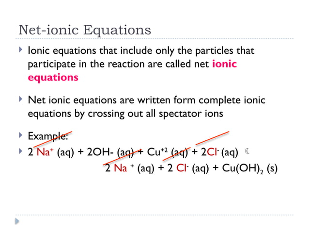 ionic equation and net ionic equation PPT | PPT