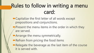 434243330-The-Menu.ppt as researsh for meal planinig | PPTX | Food ...