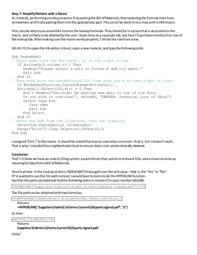 How to Build a Document Repository with Excel