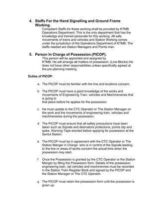 Temporary Operations Working stage 1 | DOC | Rail Travel | Travel Type